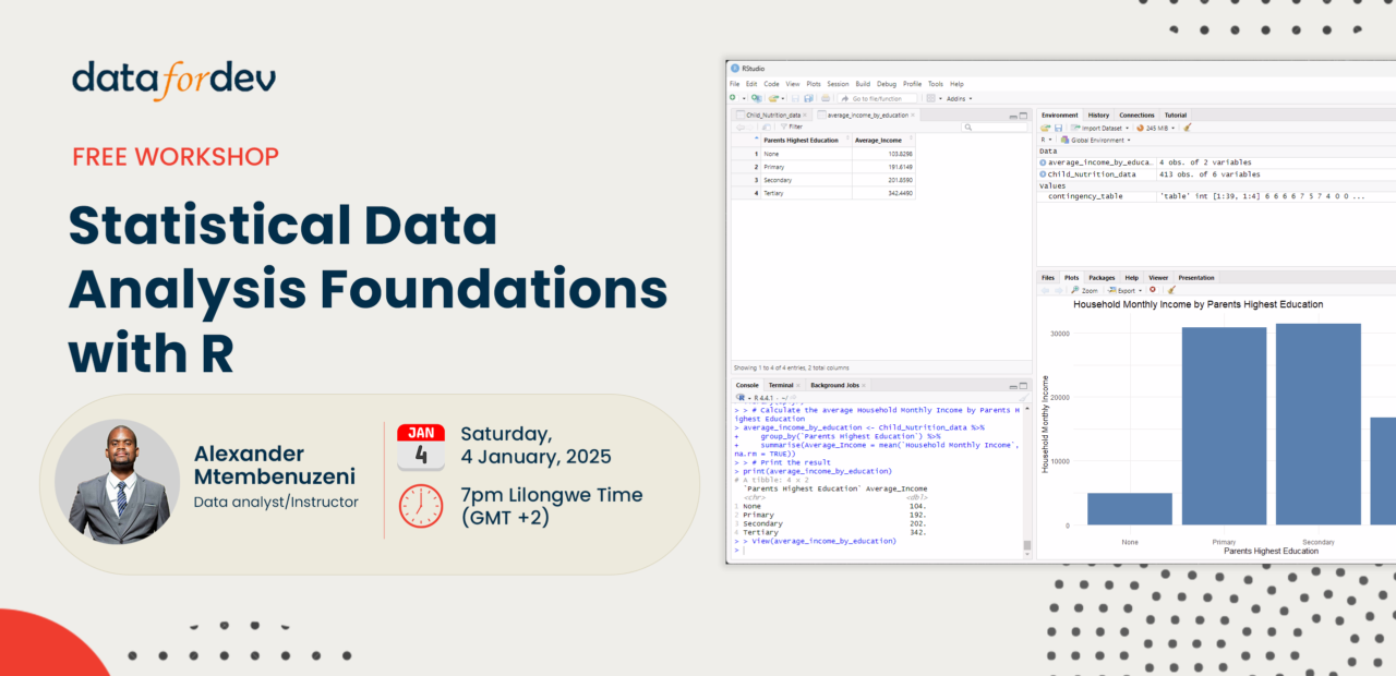 Statistical data analysis foundations using R - Data For Development